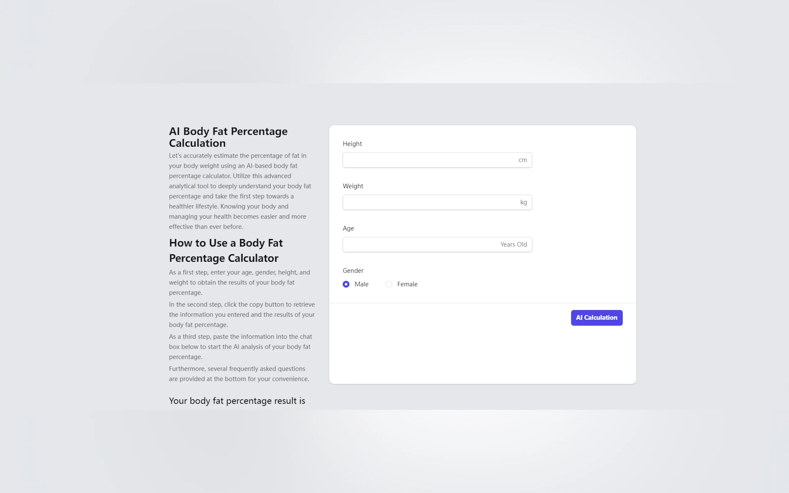 AI Body Fat Percentage Calculation - AI Tool Information, Latest ...
