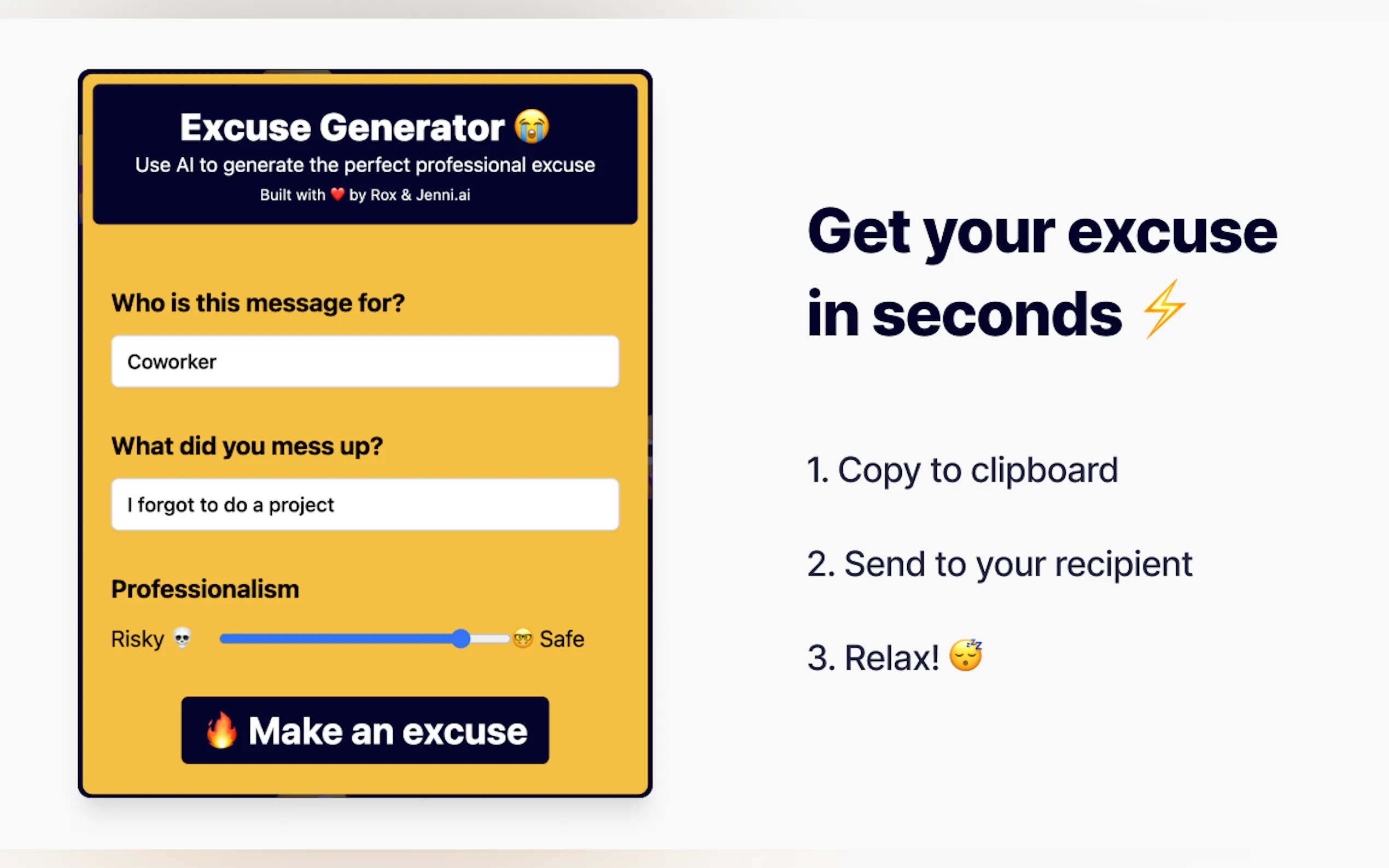 Excuses.ai - AI Tool Information, Latest Updates and Alternatives - AINave