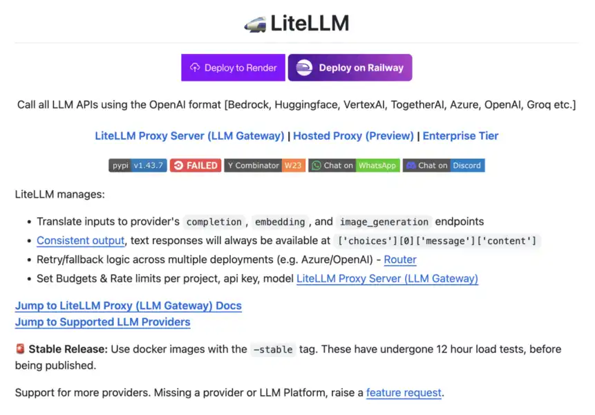 LiteLLM: Call 100+ LLMs Using the Same Input/Outpu... - AINave