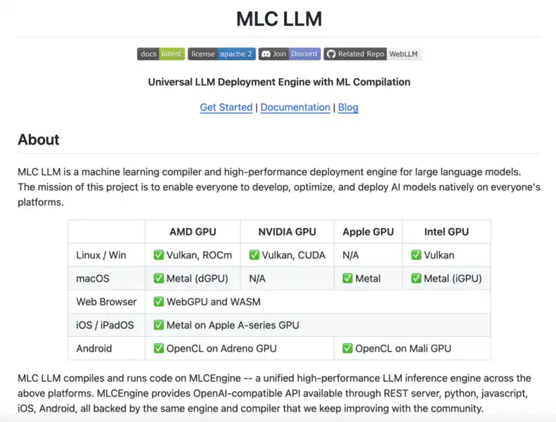 MLC LLM: Universal LLM Deployment Engine with Mach... - AINave
