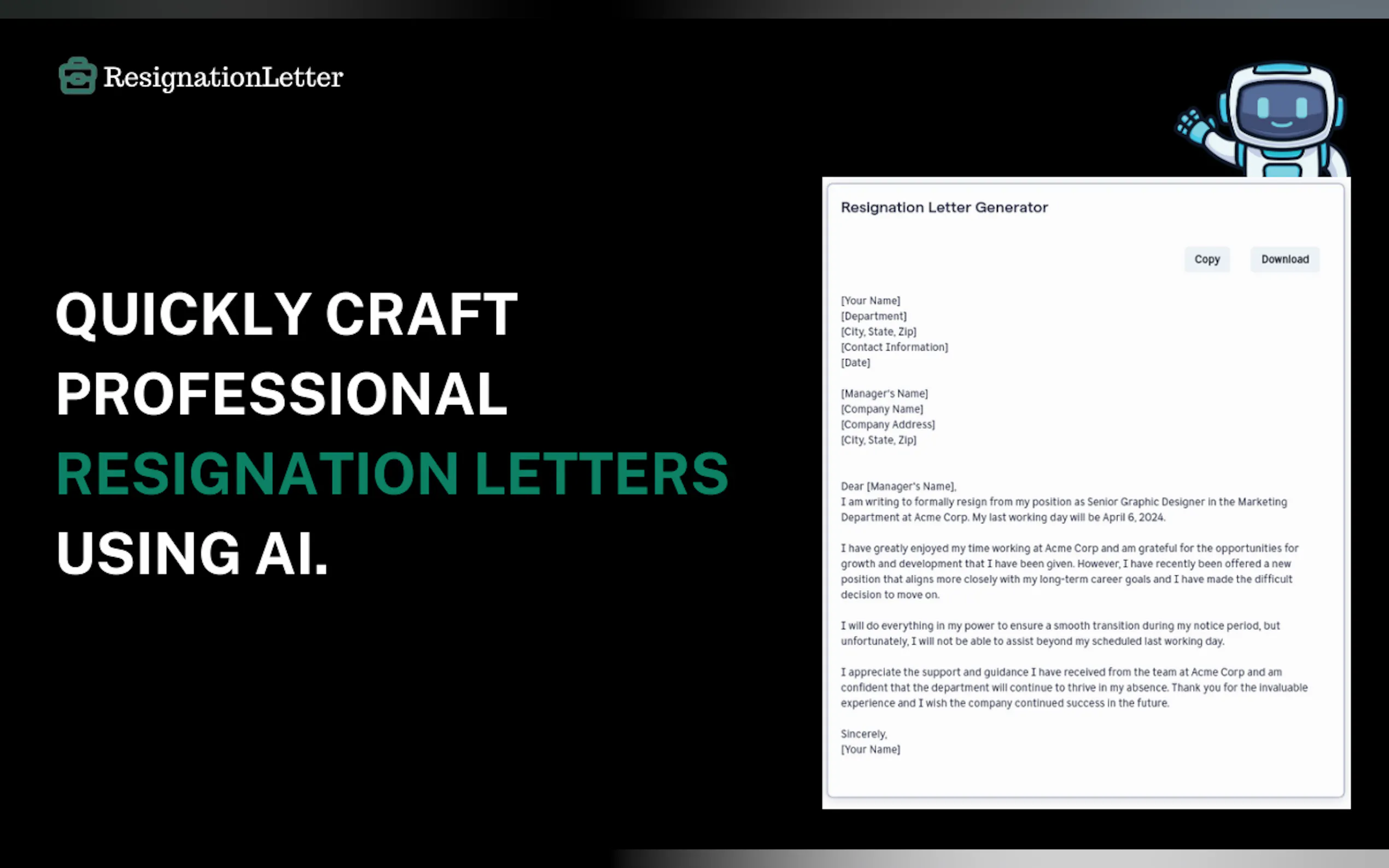 Resignation Letter Generator - AI Tool Information, Latest Updates and ...