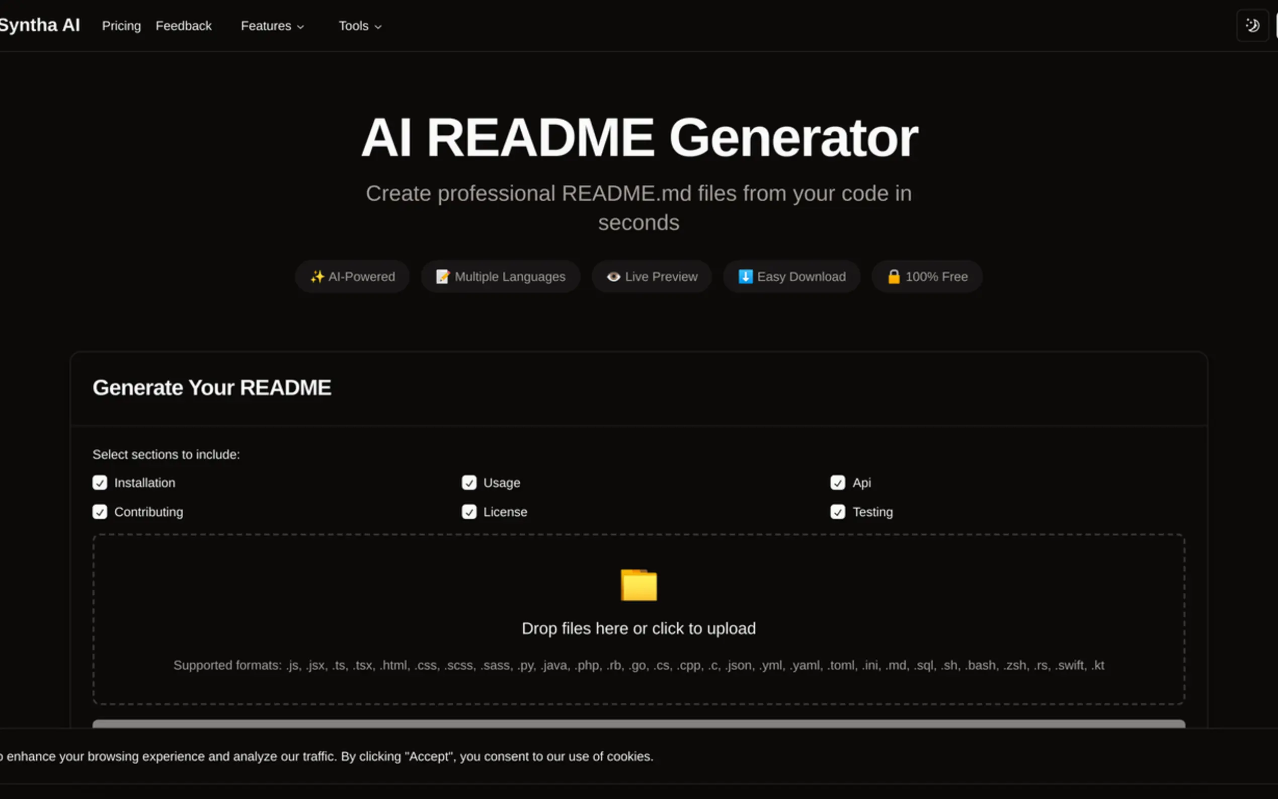 Syntha AI README Generator - AI Tool Information, Latest Updates and ... Syntha AI README Generator - AI Tool Information, Latest Updates and ...
