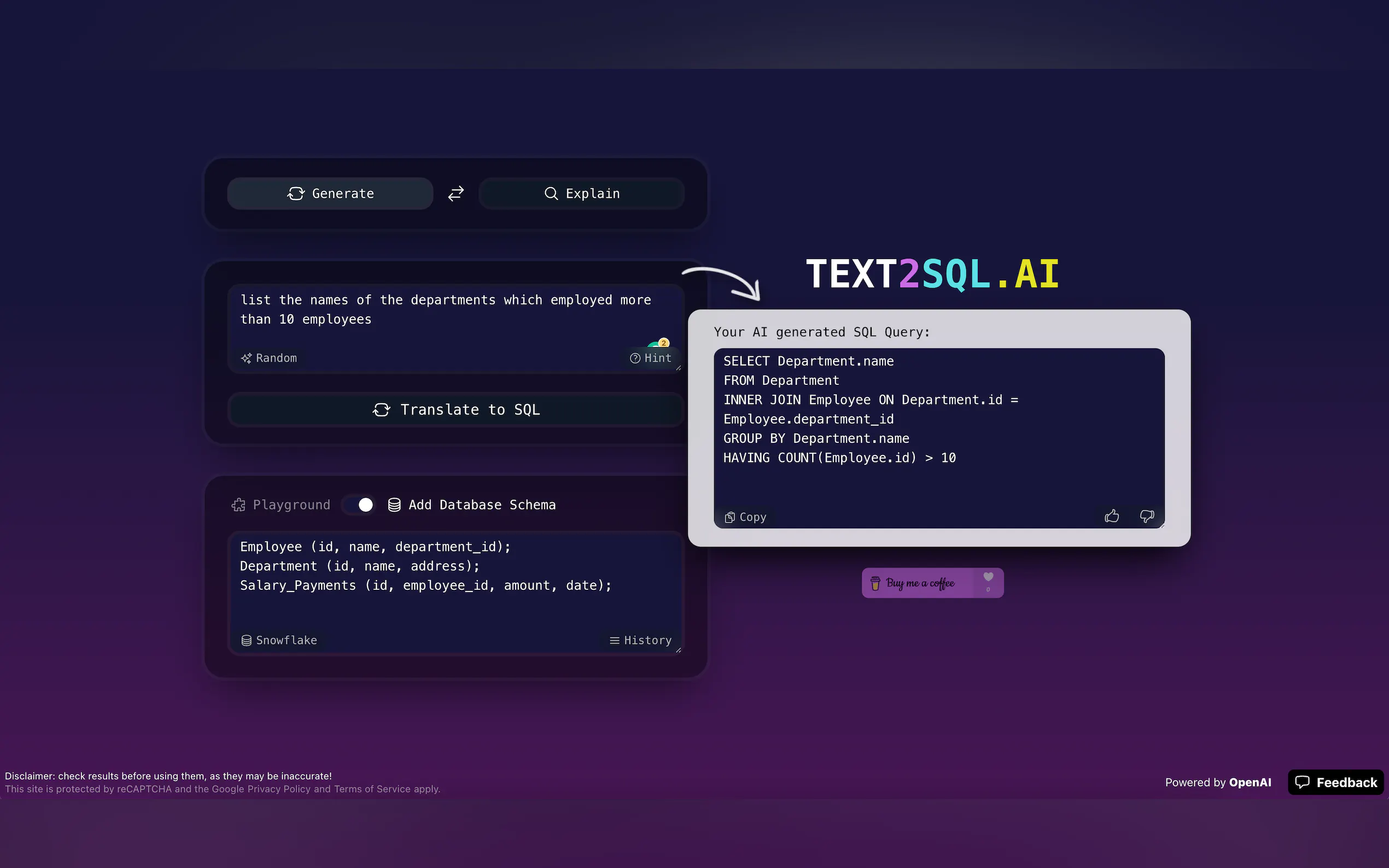 Text2SQL.AI - AI Tool Information, Latest Updates and Alternatives - AINave