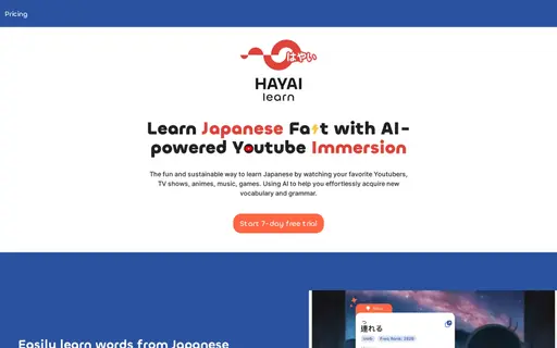 Hayai Learn - AI Tool Information, Latest Updates and Alternatives - AINave